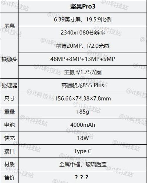 锤子坚果pro3参数配置详情图标