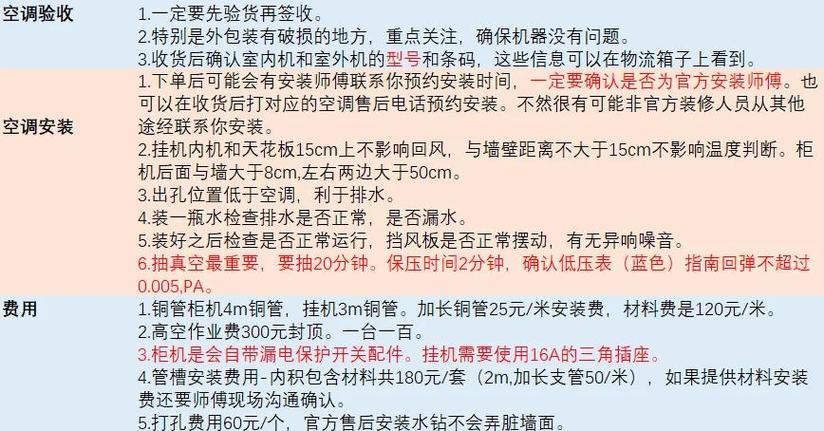 空调验货需要注意事项
