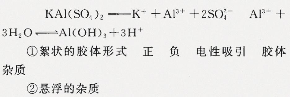 明矾在水溶液中的电离方程式图标