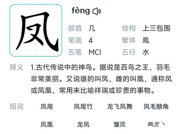 凤字偏旁怎么读图标
