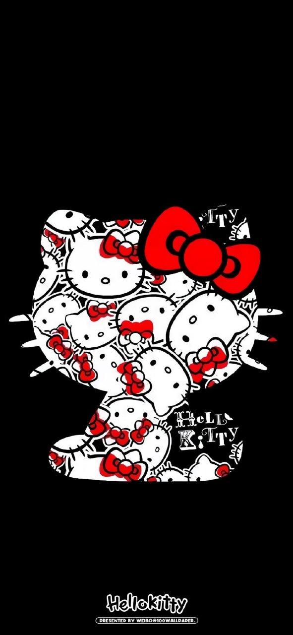 hello kitty黑色壁纸
