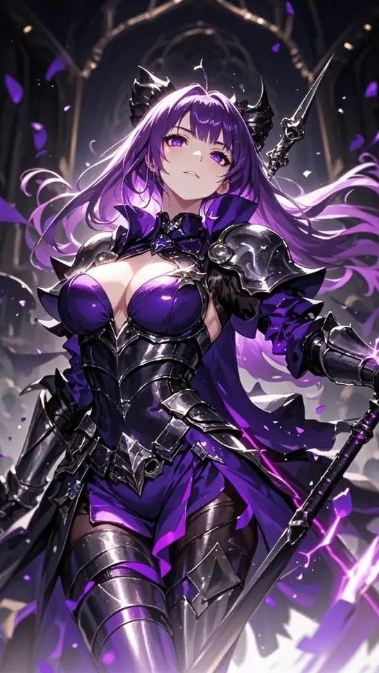 身穿盔甲的女动漫人物