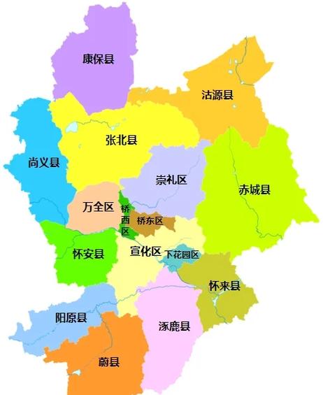 张家口市各区县情况介绍图标