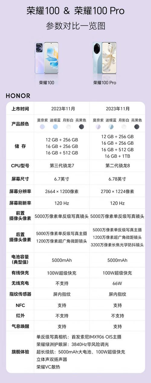 荣耀100配置参数详情表图标