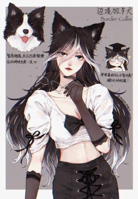 狗拟人化动漫人物女图标