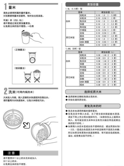 虎牌电饭煲使用说明书中文图标