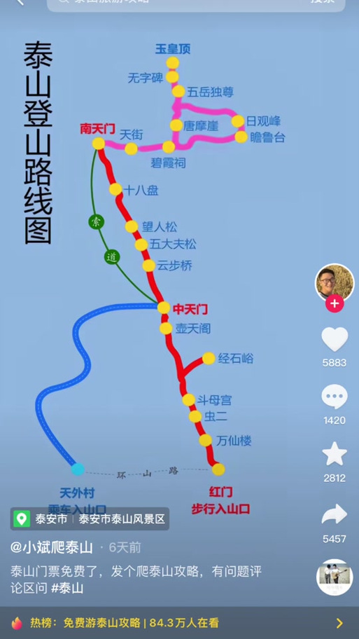 爬泰山路线图标