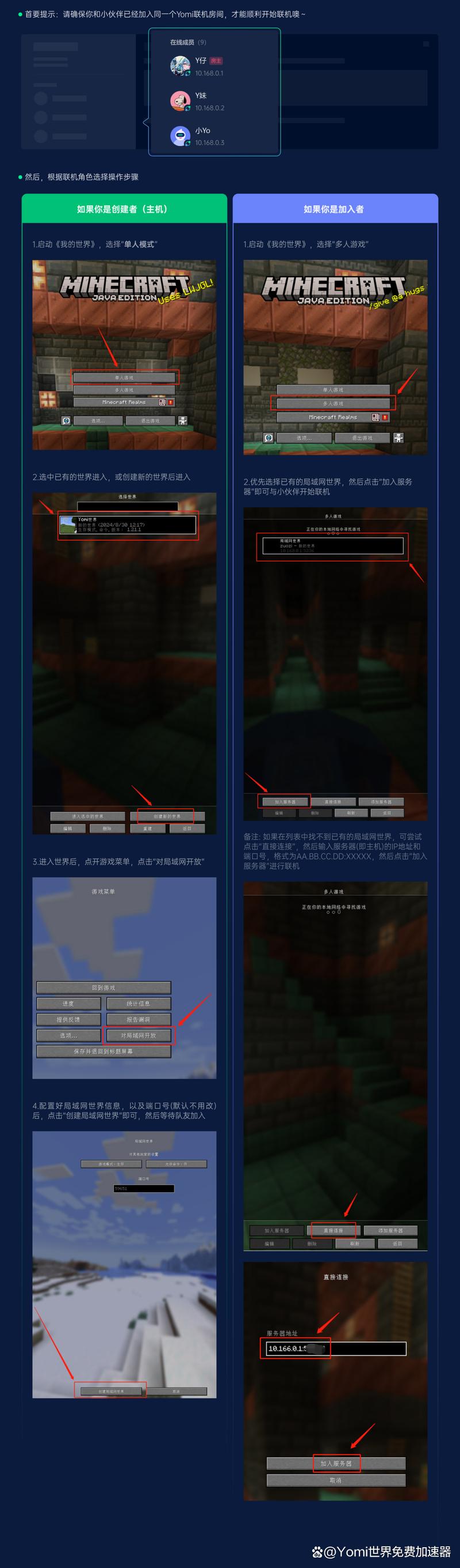 电脑我的世界怎么联机两个人一起玩截图