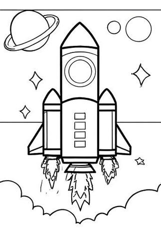 太空飞船简笔画图标