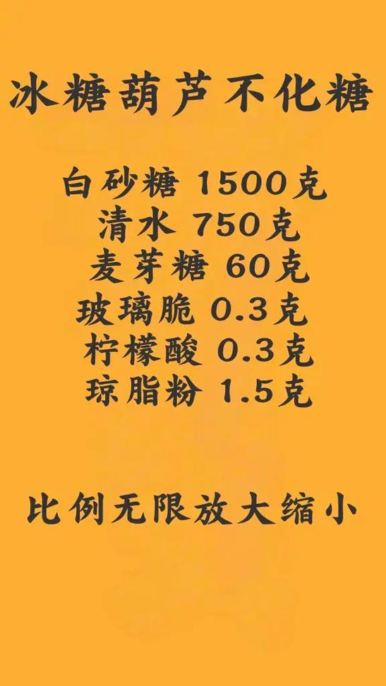 冰糖葫芦3天不化的配方截图