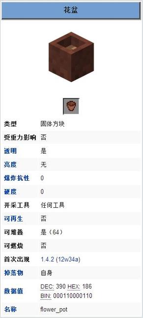 我的世界花盆合成配方截图