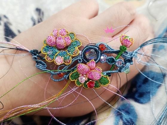 立体荷花手编绳教程截图