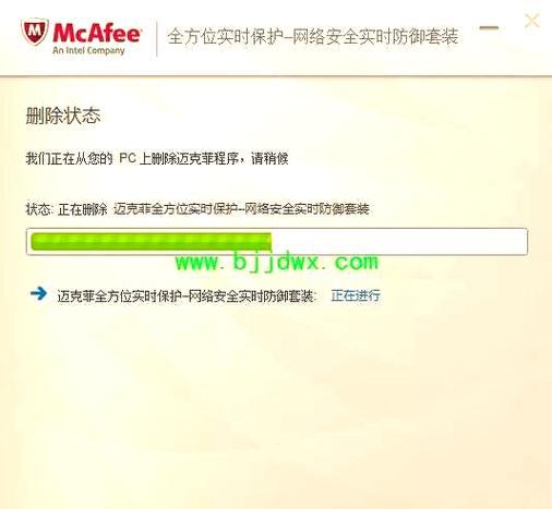 删除迈克菲软件选择要删除的内容