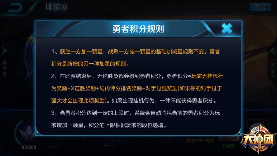 王者荣耀勇者积分加分规则图标