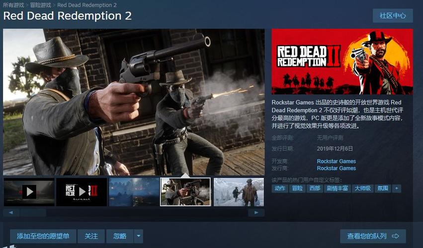 荒野大镖客2在steam上的名字截图