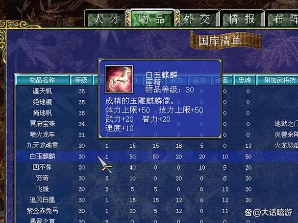 三国群英传7坐骑一览表图标
