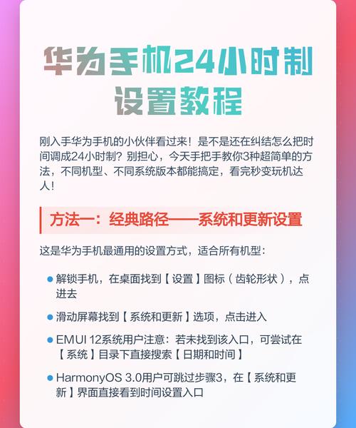 华为怎么设置二十四小时制图标