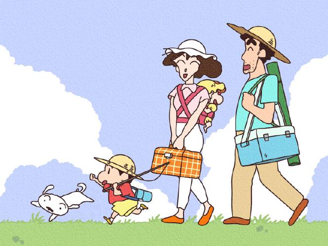 如何画蜡笔小新的一家图标