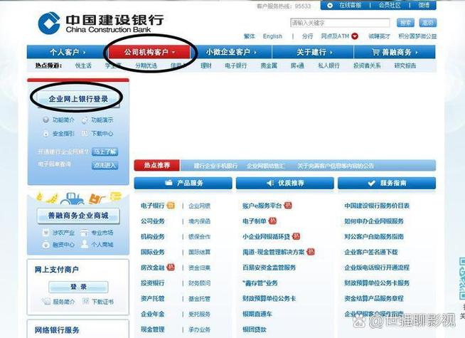 建设银行企业网银服务管理界面图标