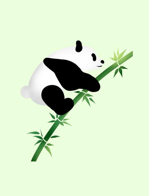 大熊猫爬竹子吗图标