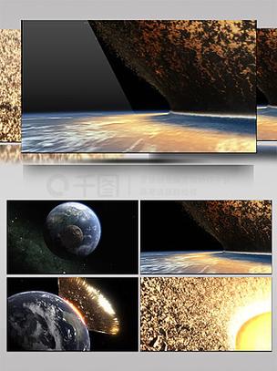 星球和星球碰撞的视频图标