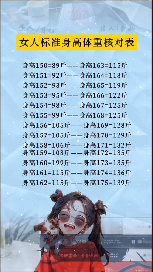 女生标准体重计算公式截图