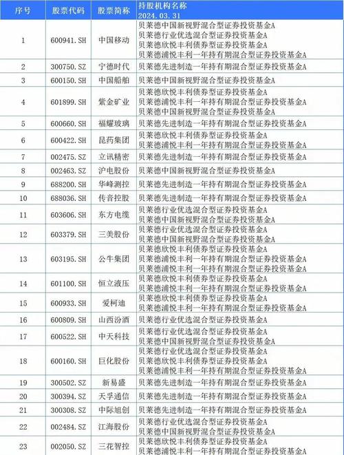 贝莱德投资的中国股票明细图标