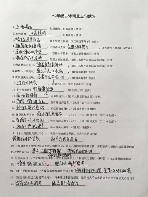 初中所有古诗词截图