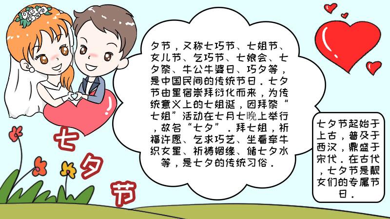 手抄报七夕节图标