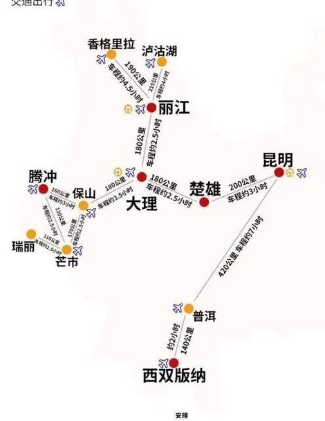 昆明大理丽江旅游地图图标