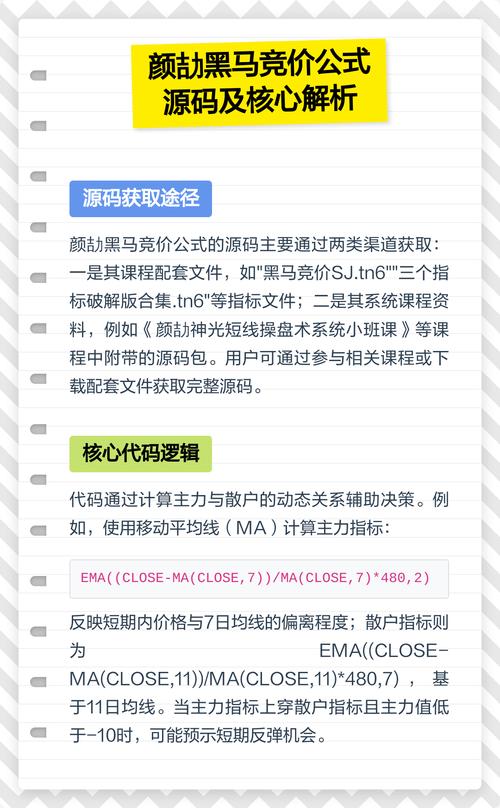 颜劼黑马竞价公式源码