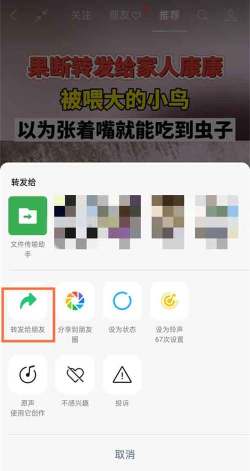 微信视频如何转发图标