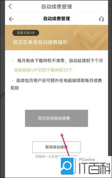 如何取消百度文库会员自动续费图标