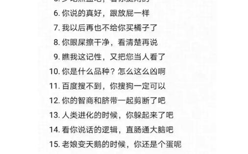 一长串骂人的脏话