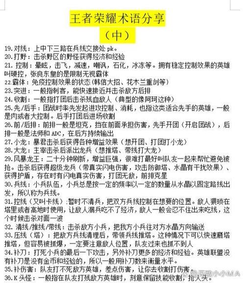 王者荣耀专业术语介绍图标