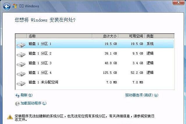 u盘装系统找不到硬盘分区