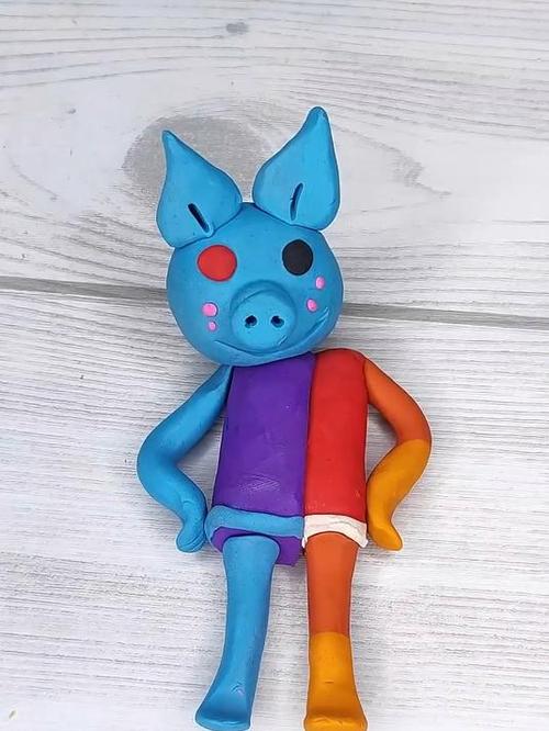 用蓝色粘土做手工图标
