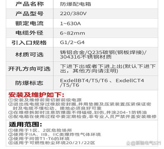 防爆配电箱型号及规格图标