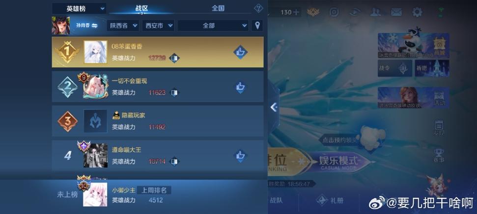 王者荣耀战区战力图标
