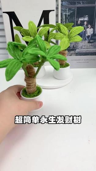 手工发财树视频教程