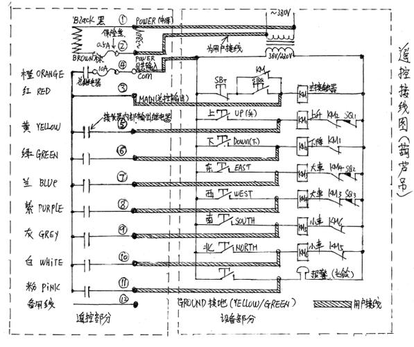 吊葫芦无线遥控器接线图图标