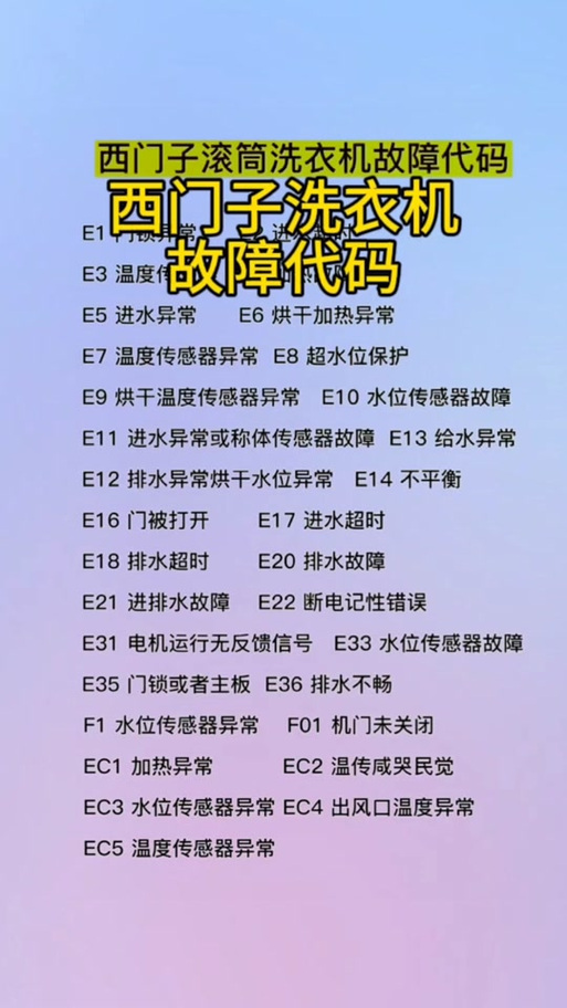 滚筒洗衣机常见故障截图