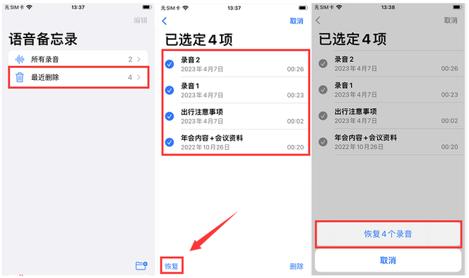 语音备忘录过大发不出截图