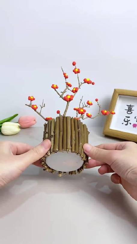 粘土梅花干树枝手工图标
