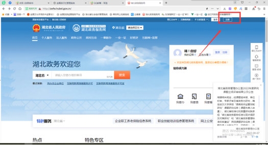 湖北省政务网个人注册图标