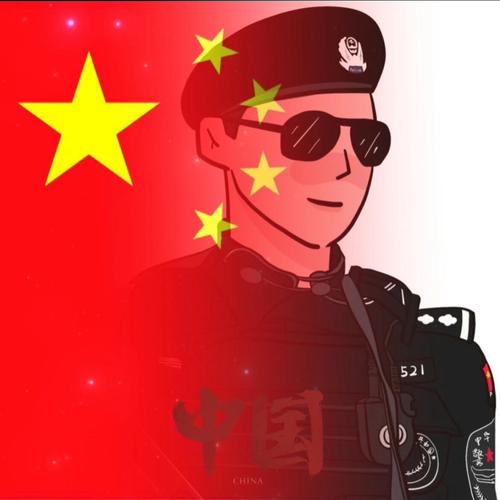 带有五星红旗的微信头像图标