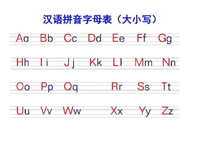 一年级大写字母表格式