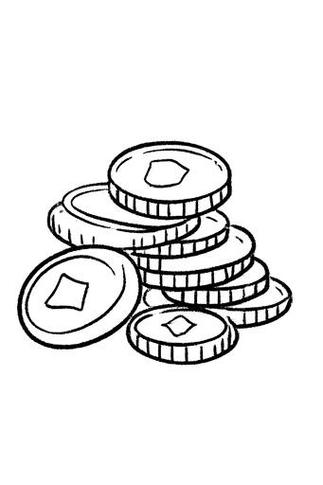一堆金币简笔画