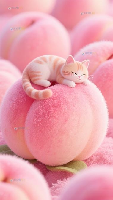 桃子移植沉睡的猫咪图标