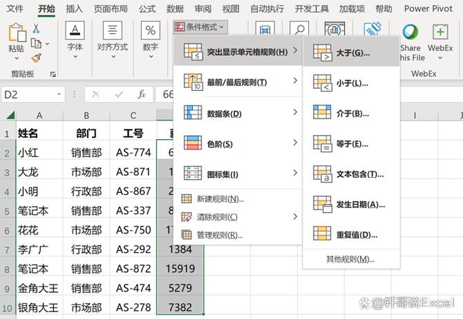 excel大于一个值,变红单元格格式图标